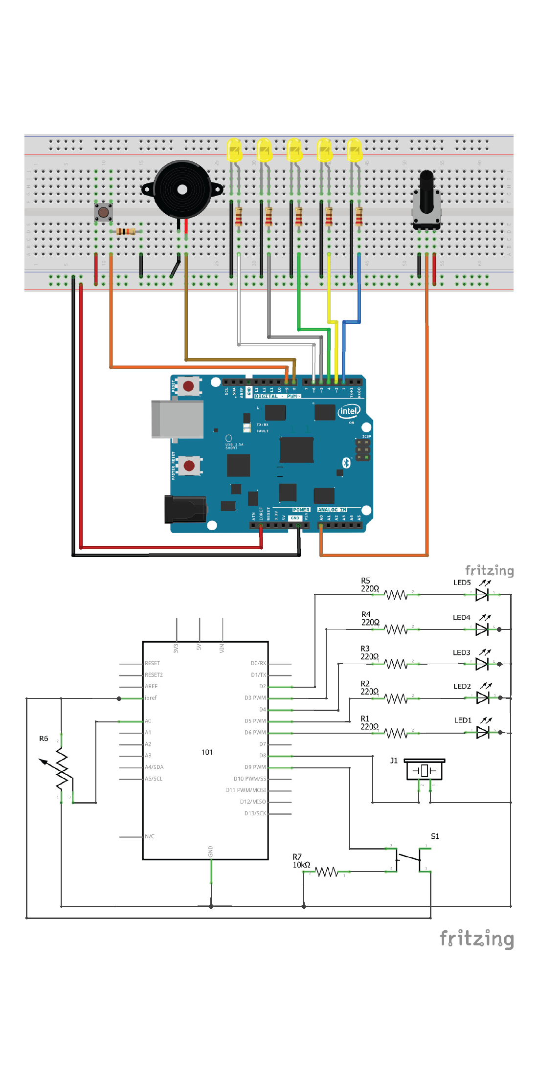 Note: The potentiometer is introduced in Module 3. If you want to know more about how it works ...